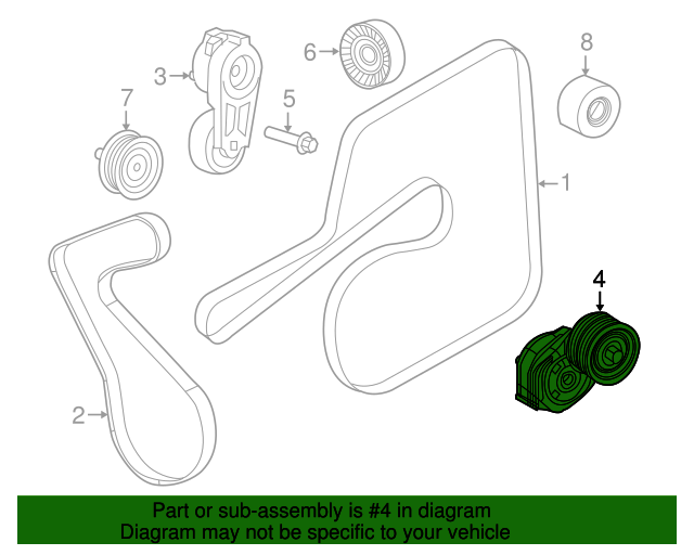 2015-2024 Mopar Accessory Drive Belt Tensioner Assembly 53011558AA ...