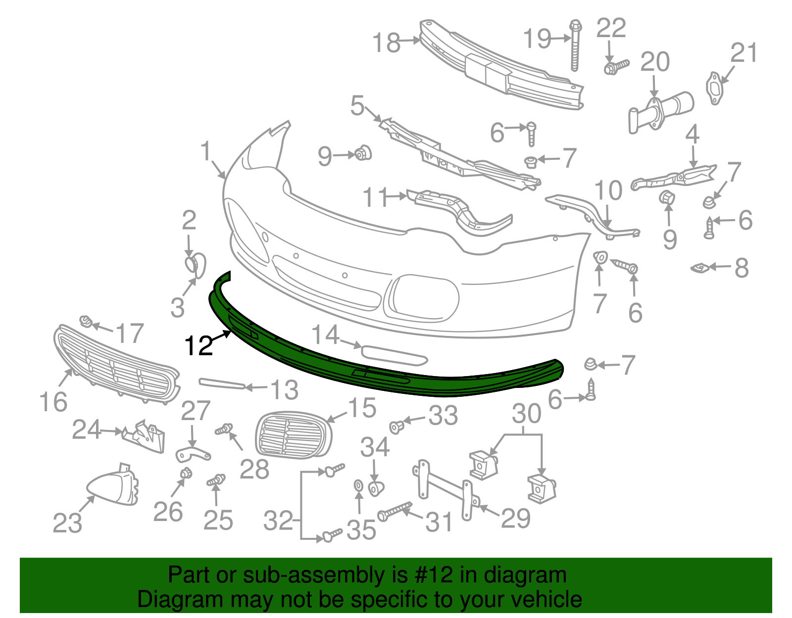 Genuine Porsche 996-505-355-00-01C |996 911 Turbo Front Lip Spoiler ...