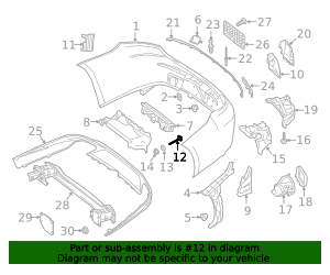 000-885-06-11 - Bumper Cover Support Rail Bolt 2011-2023 Mercedes-Benz ...