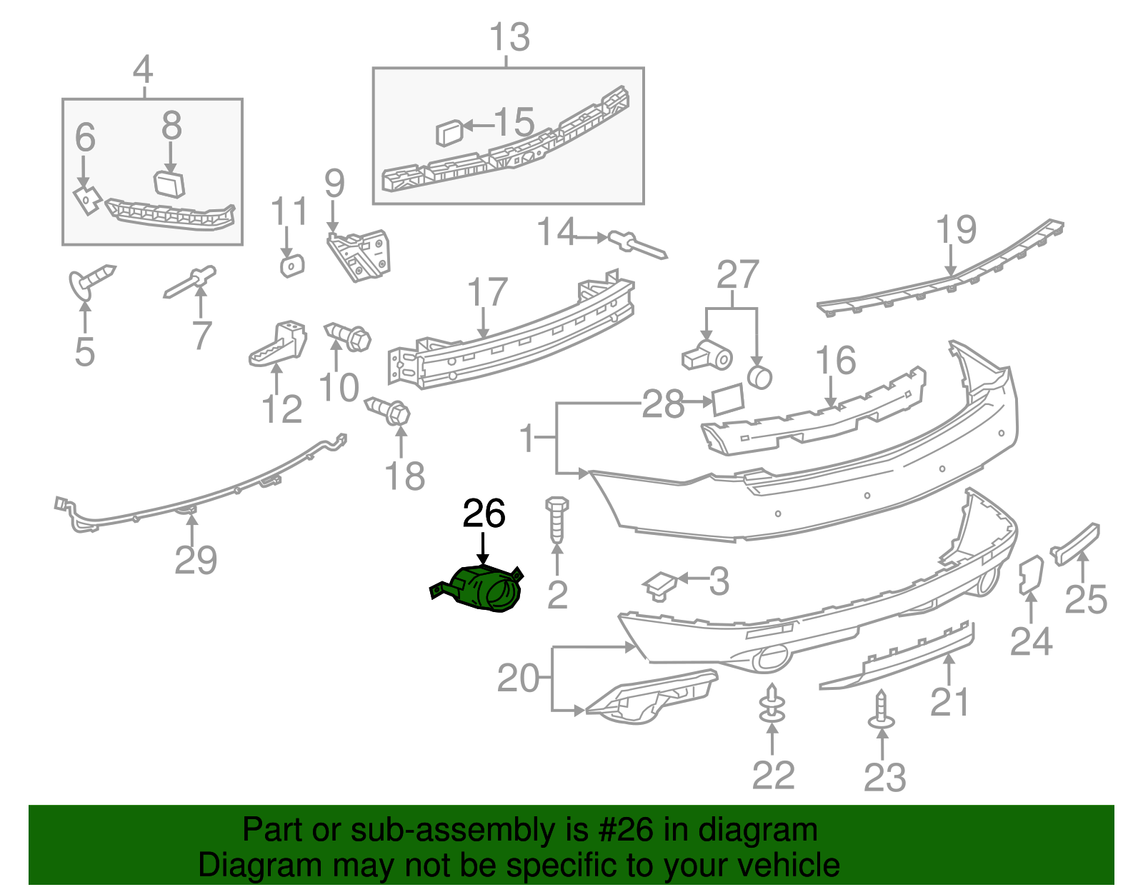2010-2016 Cadillac SRX Bright Chrome Driver Side Exhaust Tail Pipe Heat ...