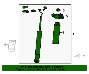 2013-2019 Cadillac XTS Rear Driver Side Shock Absorber with Upper Mount ...