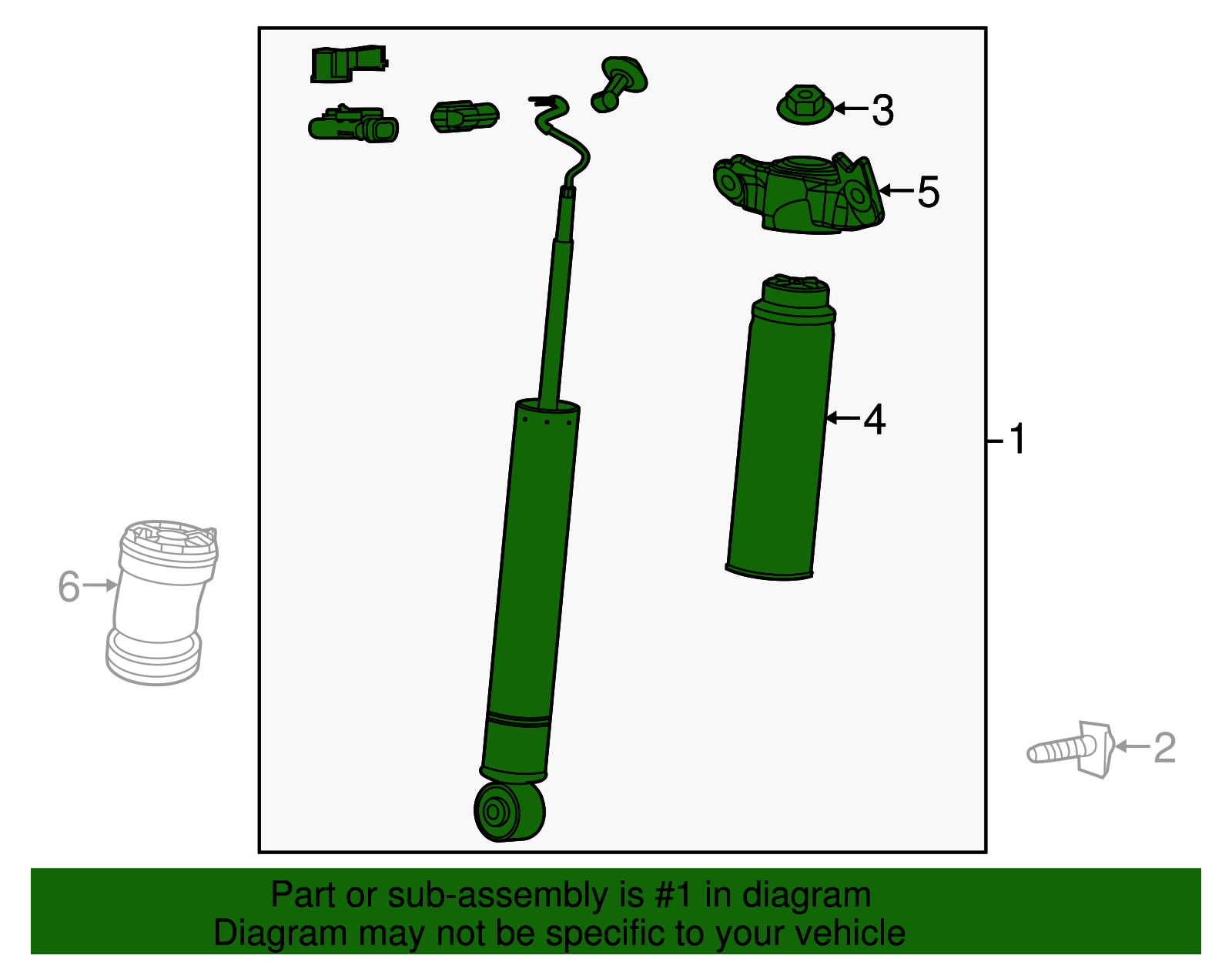2013-2019 Cadillac XTS Rear Driver Side Shock Absorber with Upper Mount ...