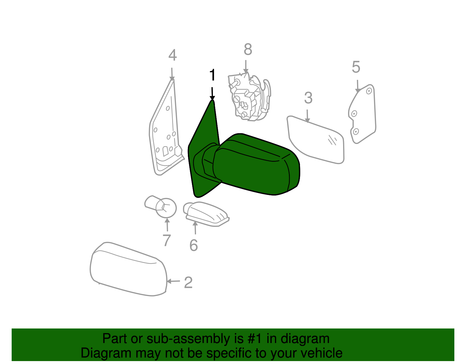 2004-2015 Nissan TITAN Mirror Assembly 96302-ZR30E | My Nissan Part
