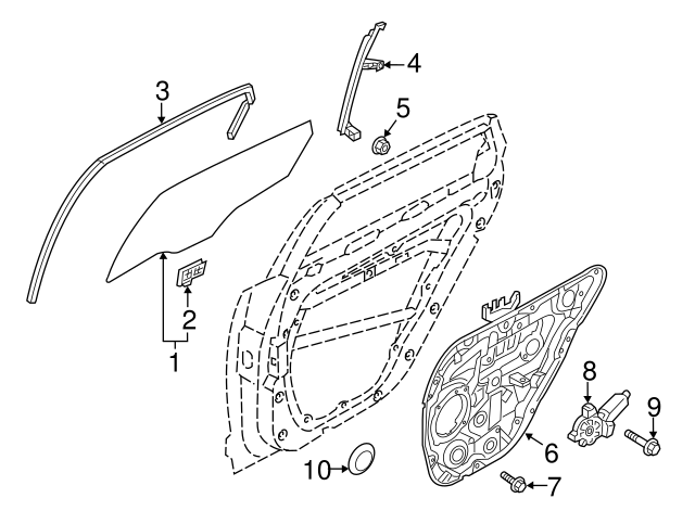 83420-F6010 - Door Glass 2017-2020 Kia Cadenza | Kia.Parts Store