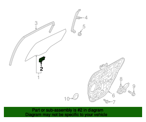 82413-F6000 - Door Glass Retainer 2017-2020 Kia Cadenza | Kia.Parts Store