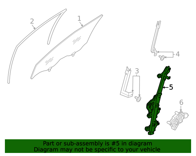 80721-6RA0A - Window Regulator 2021-2024 Nissan Rogue | Nissan Parts ...