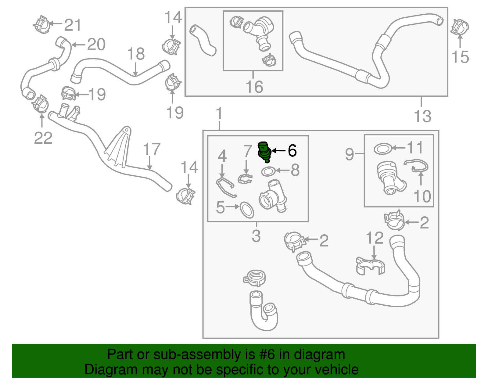 2013-2024 Volkswagen Engine Coolant Temperature Sensor 079-919-525-M ...