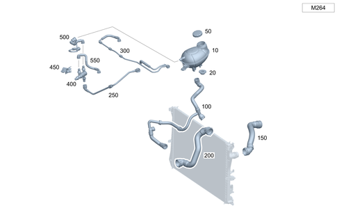 Expansion Reservoir, Mount and Hoses for 2019 Mercedes-Benz C300 ...