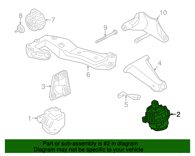 22-11-6-777-373 - Motor Mount 2010-2019 BMW | AutoNationParts.com
