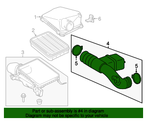 17880-0F020 - Engine Air Intake Hose 2007-2009 Toyota | AutoNationParts.com