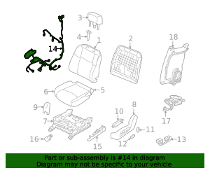 87069-5AA2A - Power Seat Wiring Harness 2015-2021 Nissan Murano ...