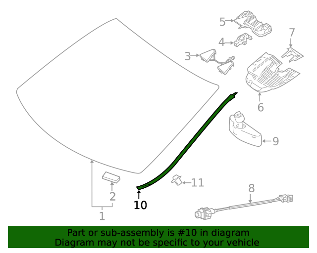 118-690-49-00 - Windshield Molding 2020-2024 Mercedes-Benz ...