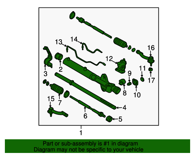 57700-1F050 - Steering Gear 2005-2010 Kia Sportage | Kia.Parts Store