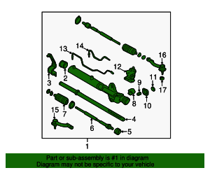 2005-2010 Kia Sportage Steering Gear 57700-1F050 | TascaParts.com