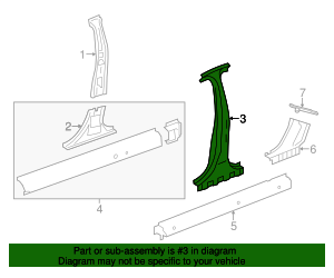 20890568 GM Passenger Side Center Pillar Outer Panel Reinforcement | GM ...