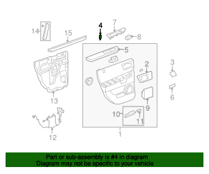 2007-2014 GM Ebony Side Door Locking Rod Knob 15844616 GM ...