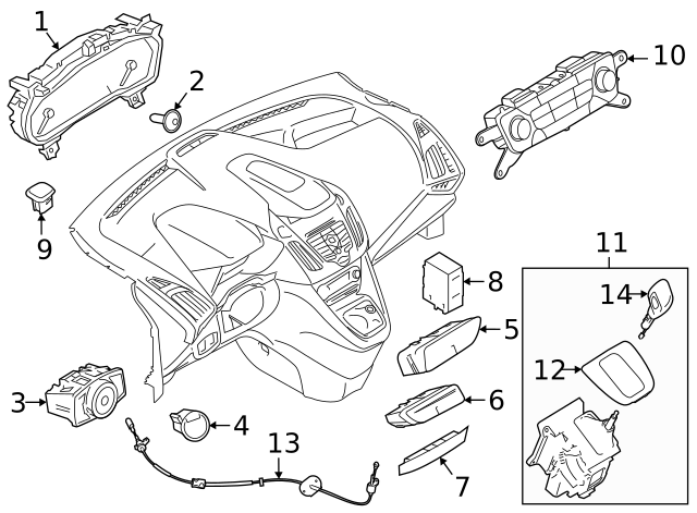 KV6Z-7210-CB 2019-2023 Ford Transit Connect Gear Shift Assembly ...