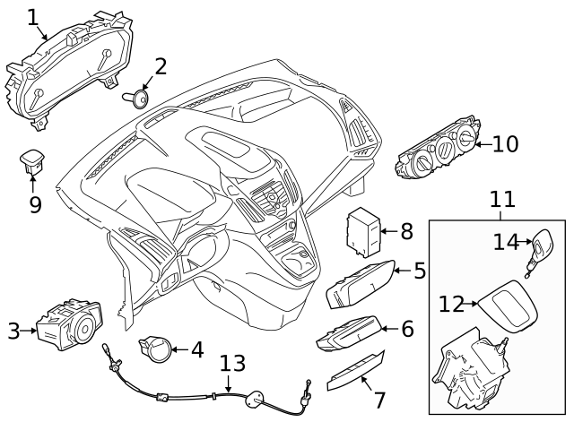 2019-2021 Ford Transit Connect Sun Load Sensor AV1Z-19E663-C ...