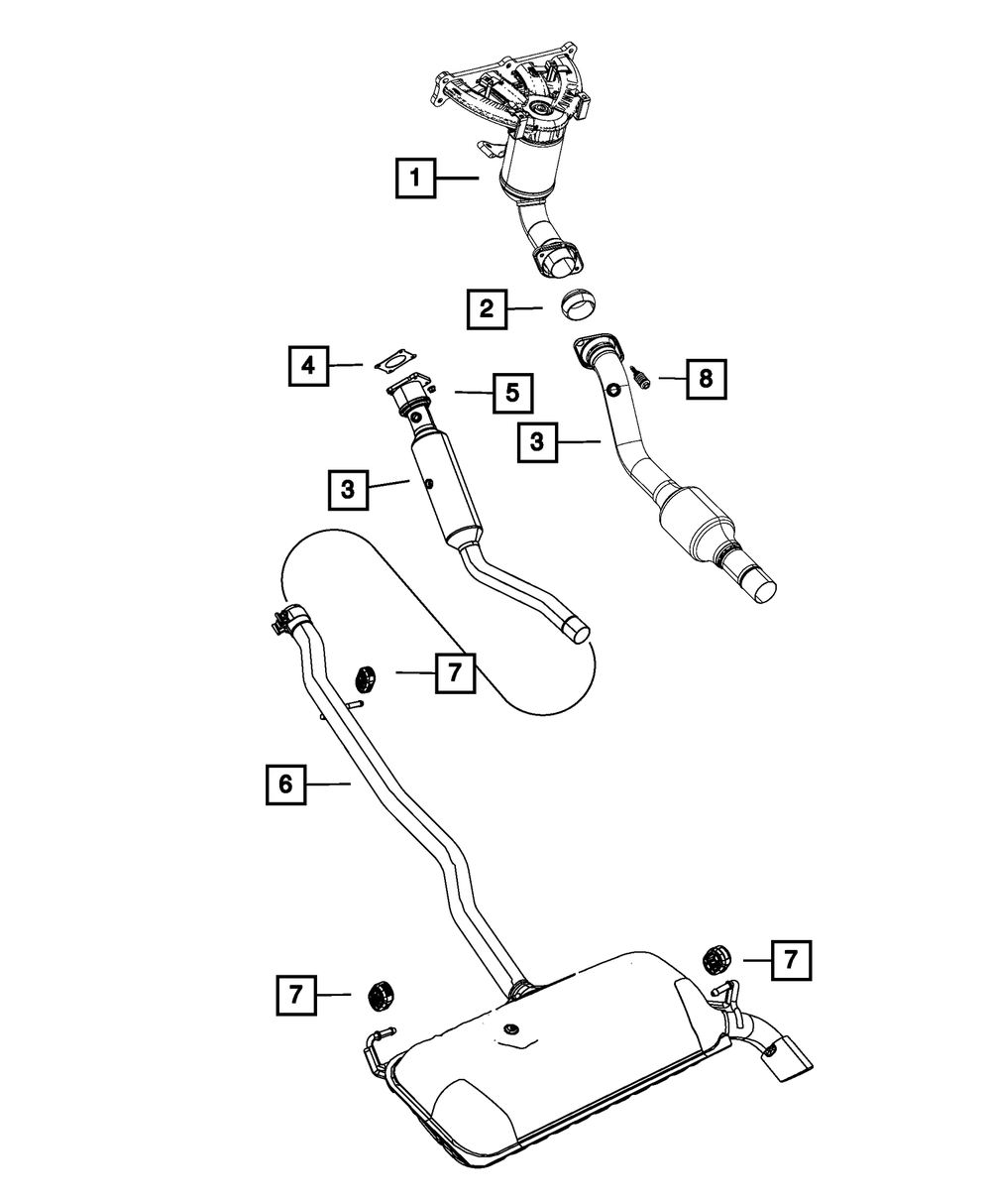 2011-2017 Jeep Exhaust Muffler And Resonator 68142884AD | Mopar eStore