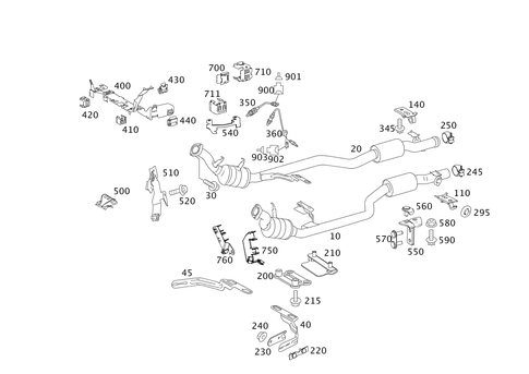 Exhaust System Used on Six-Cylinder Gasoline Vehicles for 2007 Mercedes ...
