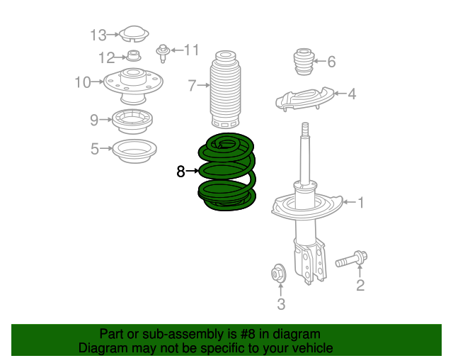 2012 Chevrolet Captiva Sport Front Coil Spring 20926663 | GMPartsDirect.com
