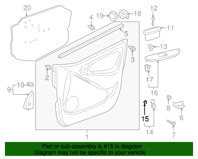 2000-2005 Toyota Echo Regulator Handle Snap Ring 90520-01005 | Toyota Parts