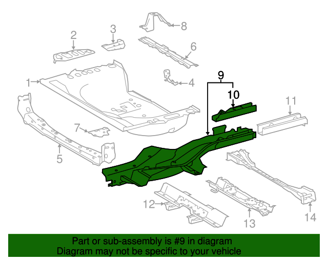 2013-2018 Toyota RAV4 Rail Assembly 57601-0R051 | Toyota Parts Center