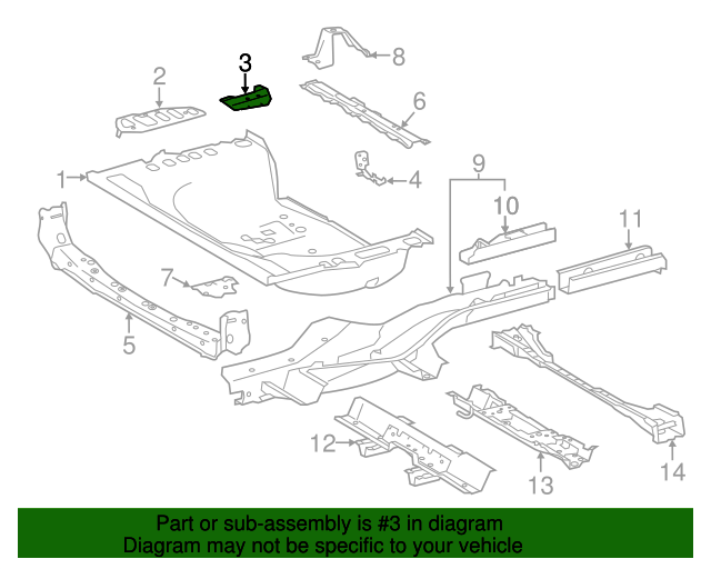 58363-0R011 - Side Extension Reinforcement - 2006-2018 Toyota RAV4 ...