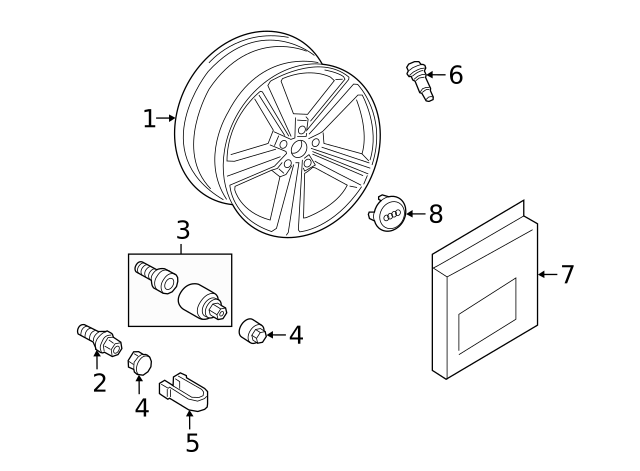 2020-2021 Audi Wheel, Alloy 4KE-601-025 | Audi USA Parts