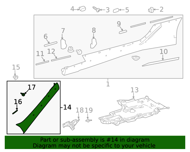 62404-11020-B0 - Windshield Molding 2021-2023 Lexus LC500 ...