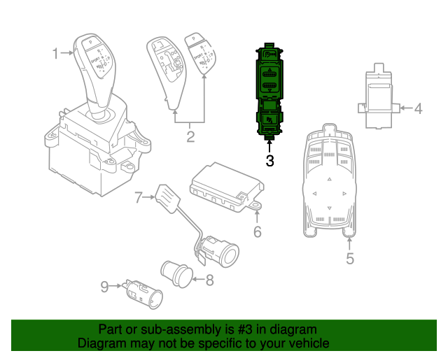 61319280578 - 2014-2020 BMW i8 Control Switch (61-31-9-280-578) | BMW ...