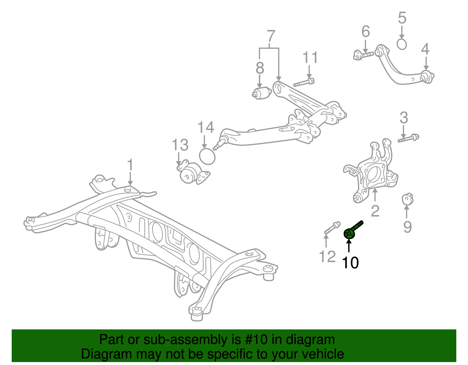 2000-2013 Toyota Cam Sub-Assembly, Rear Suspension Toe Adjust 48409 ...