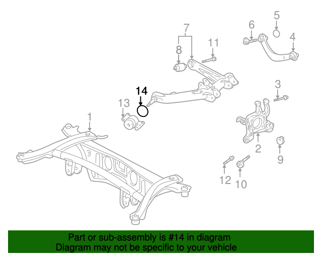 48752-32011 - Suspension Crossmember Stop (Rear) - 2000-2006 Toyota ...