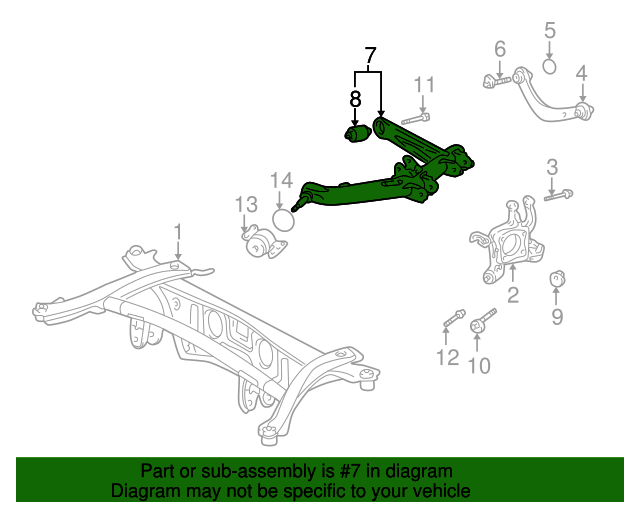 48710-32093 - Suspension Control Arm (Right, Rear) - 2003-2006 Toyota ...