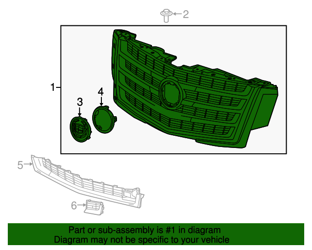 22996063 GM Front Upper Grille | GM Parts Store