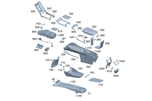 Center Console for 2024 Mercedes-Benz EQS 580 SUV | Mercedes-Benz USA Parts