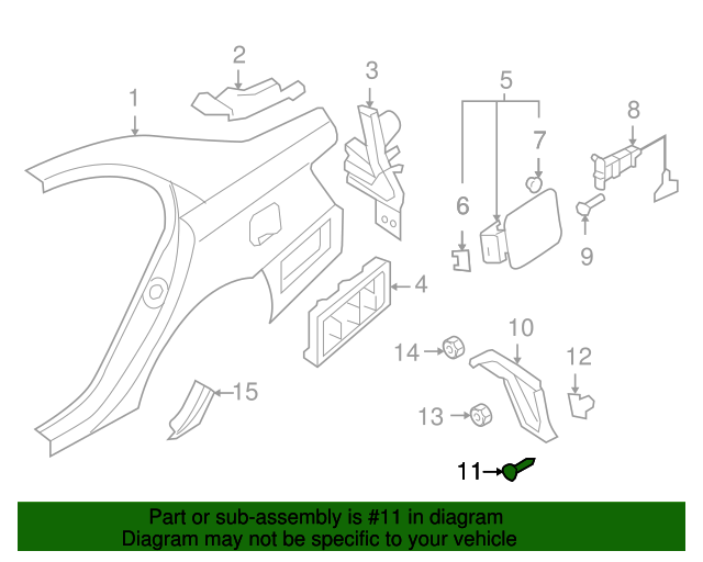 Genuine Fender Liner Screw for 2005-2020 Hyundai | Part# 12493-06207-B ...