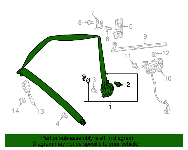 205-860-84-00-9C94 - Retractor Assembly 2019-2020 Mercedes-Benz ...