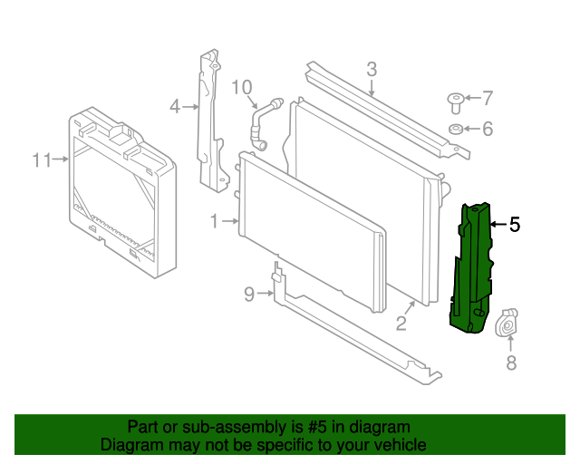 17117848786 - 2015-2021 BMW Radiator Bracket (17-11-7-848-786) | BMW of ...