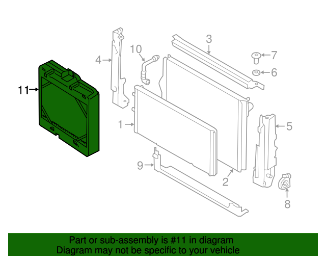 17-11-2-284-604 - Auxiliary Radiator - 2015-2021 BMW | Wholesale BMW