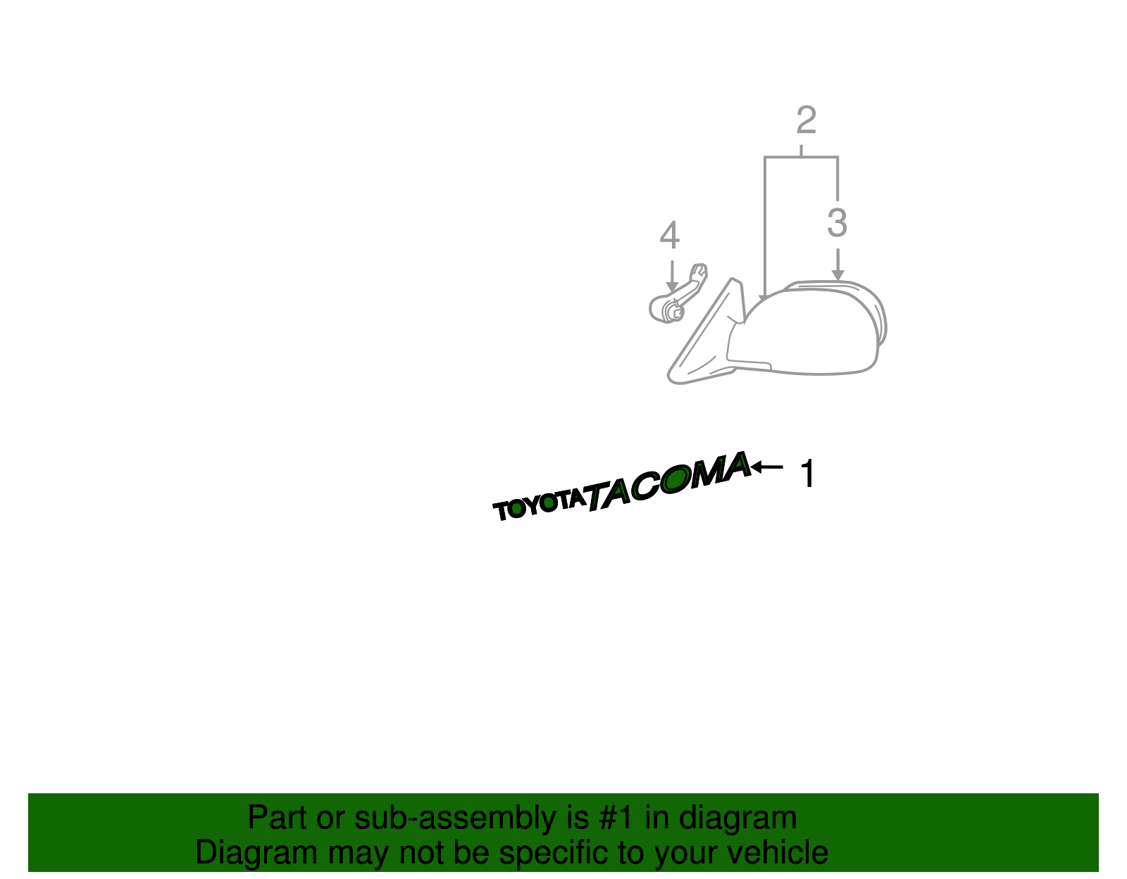 1995-2004 Toyota Tacoma Door Emblem (Front) 75473-04010 | OEM Parts Online