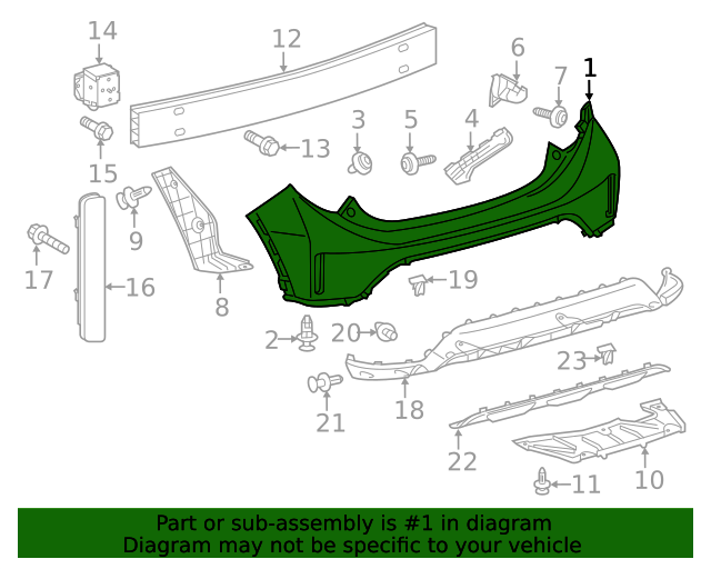 52159-52985 - Cover Rear Bumper L C - 2018-2019 Toyota Prius C | OEM ...