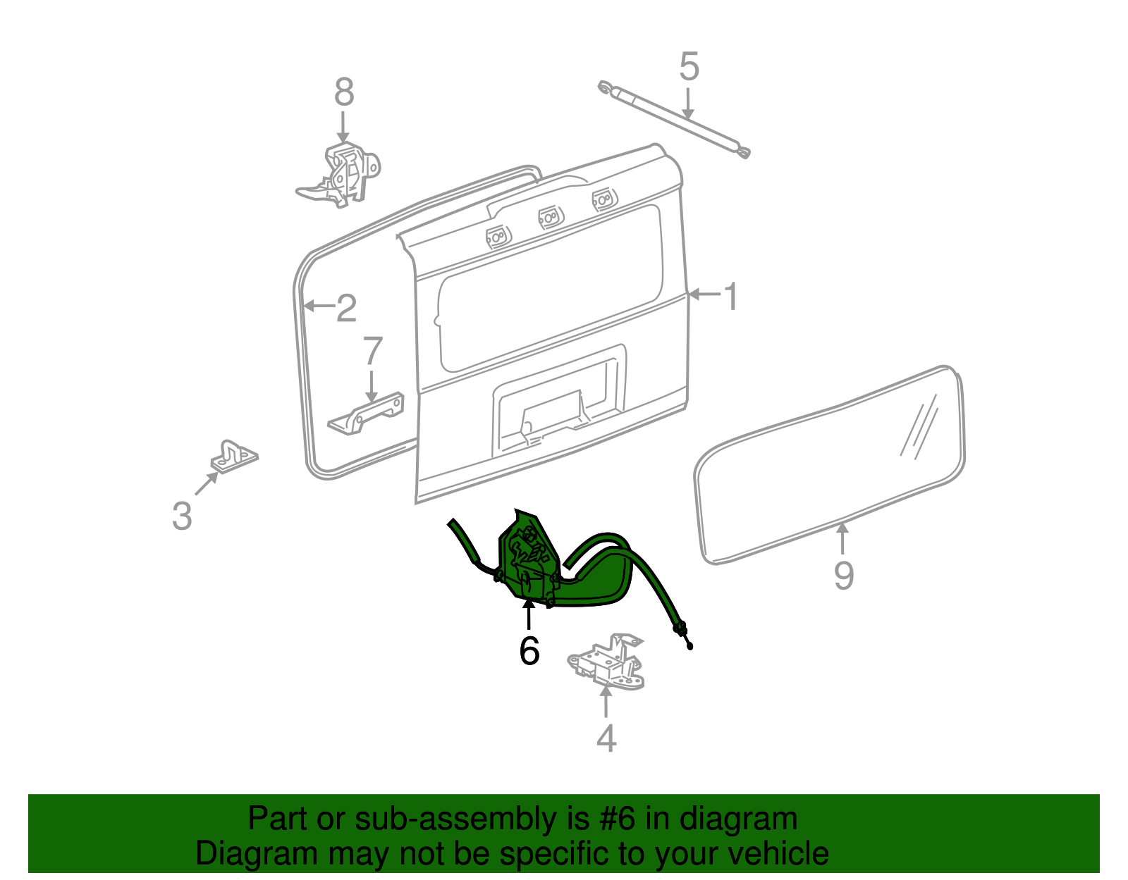 2003-2009 Hummer H2 Liftgate Latch Control 15926027 GM | GMPartsDirect.com