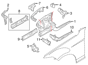 Genuine BMW 41-00-7-416-343 | Apron/Rail Assembly | FREE Shipping on ...