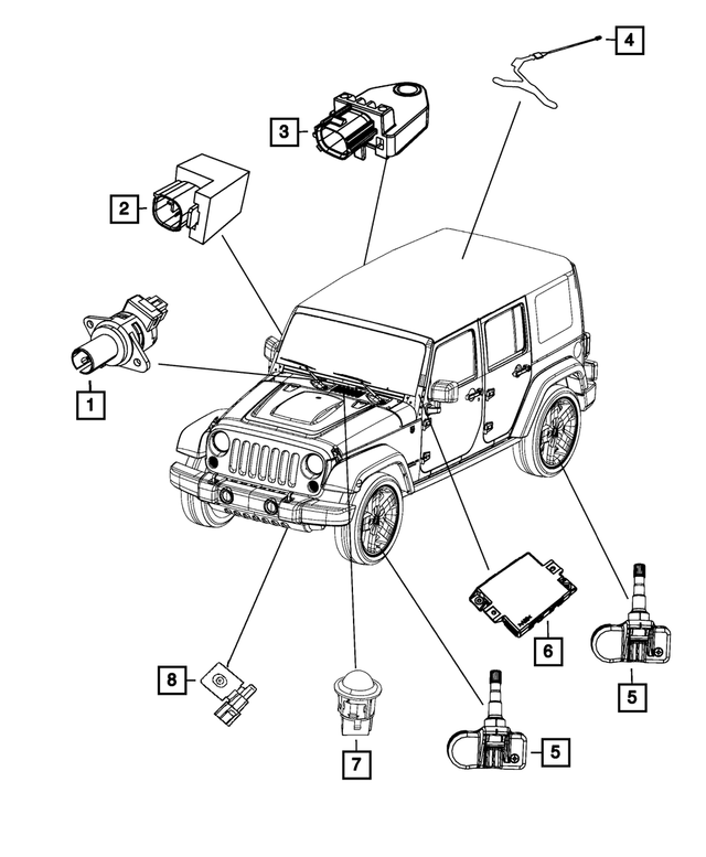 2011-2012 Jeep Wrangler Occupant Detection Sensor 56054216AB | Mopar eStore