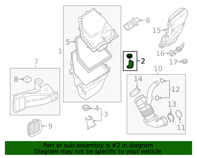 13718591624 - 2019-2022 BMW Air Cleaner Assembly Mount (13-71-8-591-624 ...
