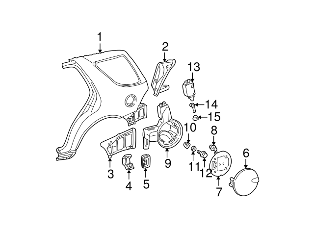 1998-2005 Mercedes-Benz Fuel Door Rivet 124-990-08-92 | MB OEM Parts