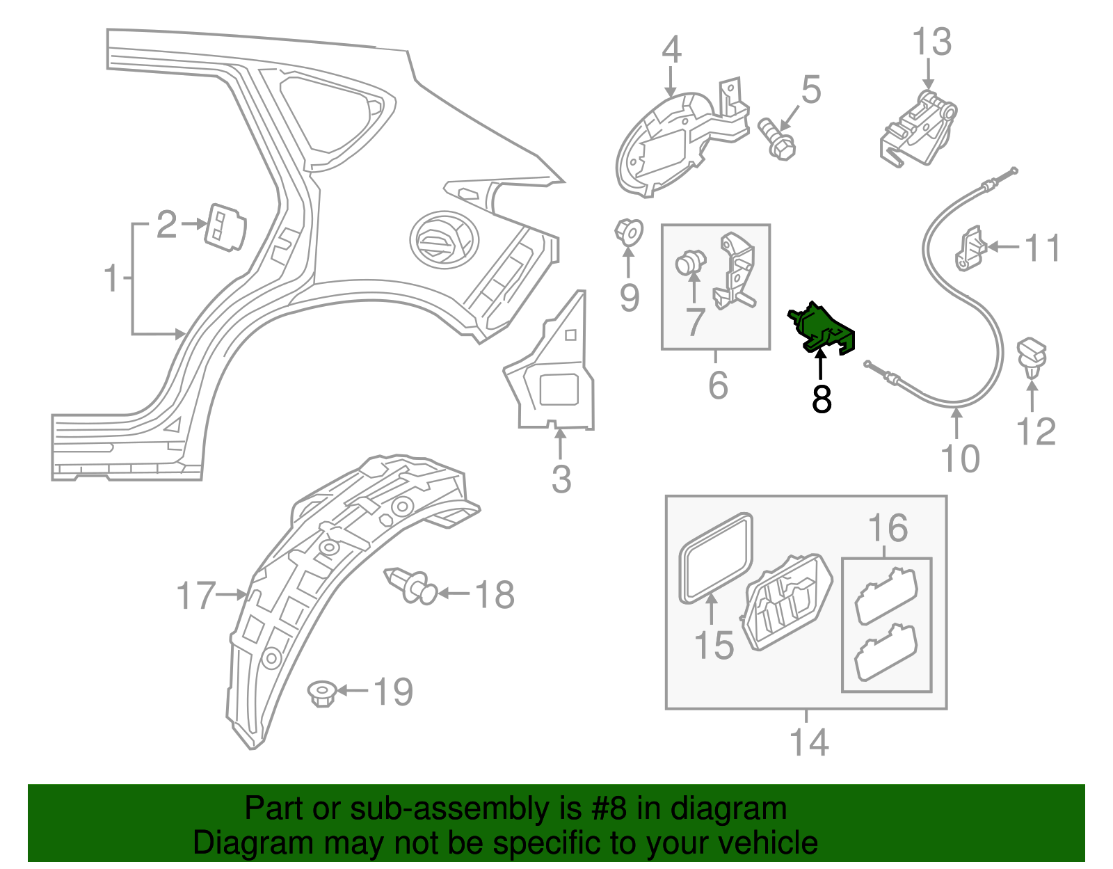 2004-2024 Mazda Opener Assembly B095-56-890F | RealMazdaParts.com