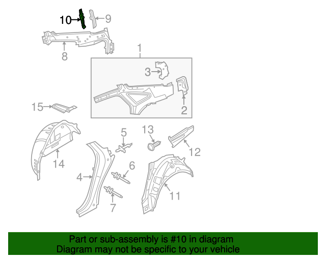 2012-2018 Audi Quarter Panel Reinforcement Bracket 4G5-809-493 | Audi ...