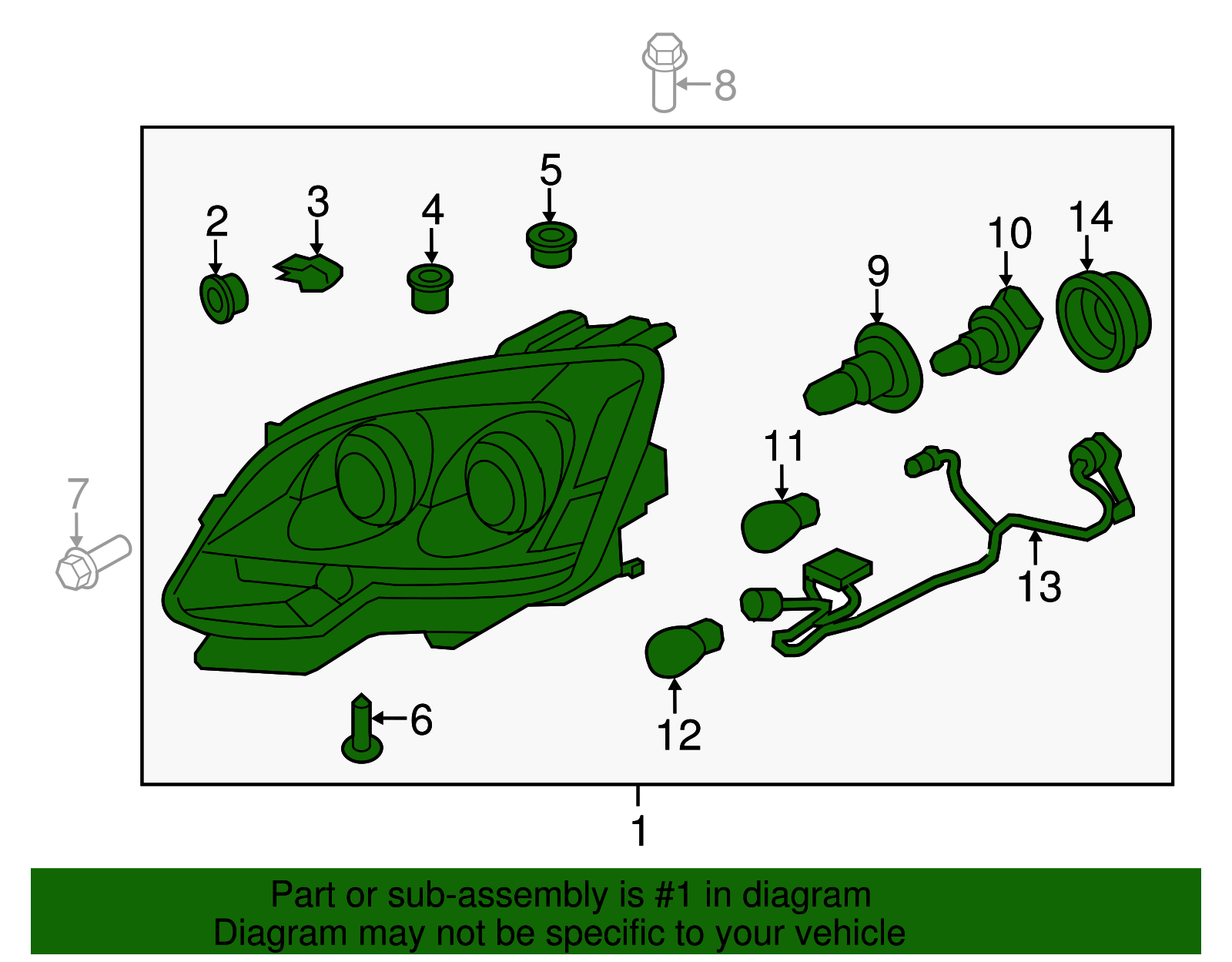 2008-2012 GMC Acadia Driver Side Headlamp 20912393 GM | GMPartsDirect.com